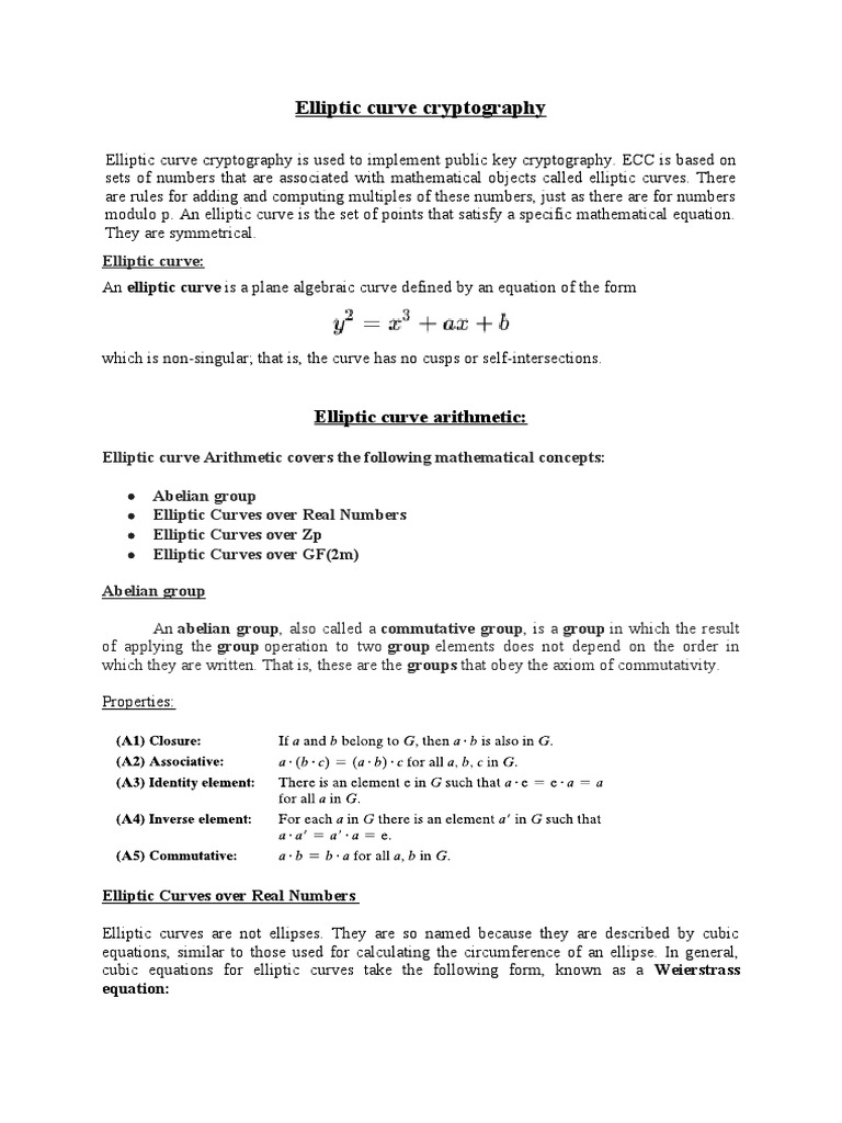 Elliptic Curve Cryptography (ECC | PDF | Key (Cryptography) | Cryptography
