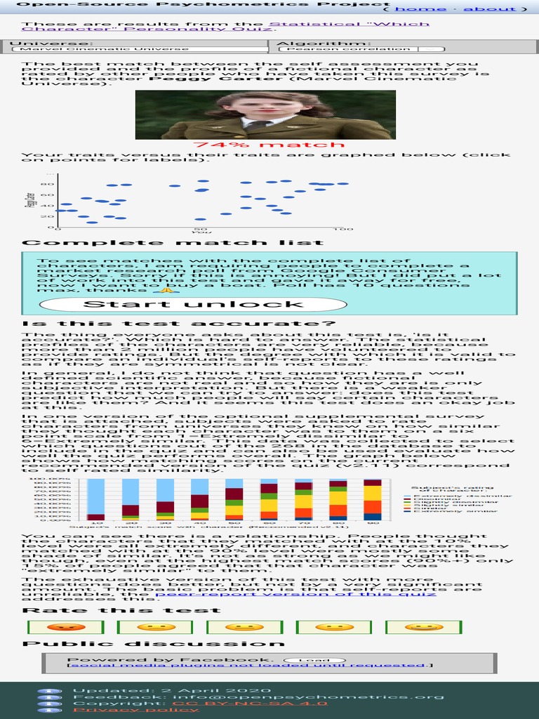Statistical Which Character Personality Quiz Results | PDF | Evaluation ...