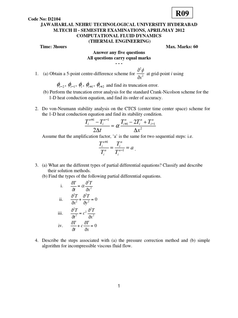5917r09-Computational Fluid Dynamics | PDF | Fluid Dynamics | Equations