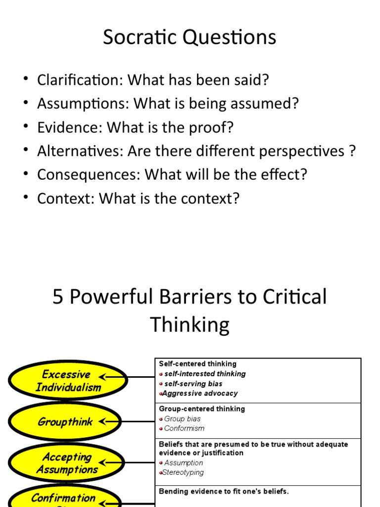 Barriers To Critical Thinking | PDF | Bias | Critical Thinking