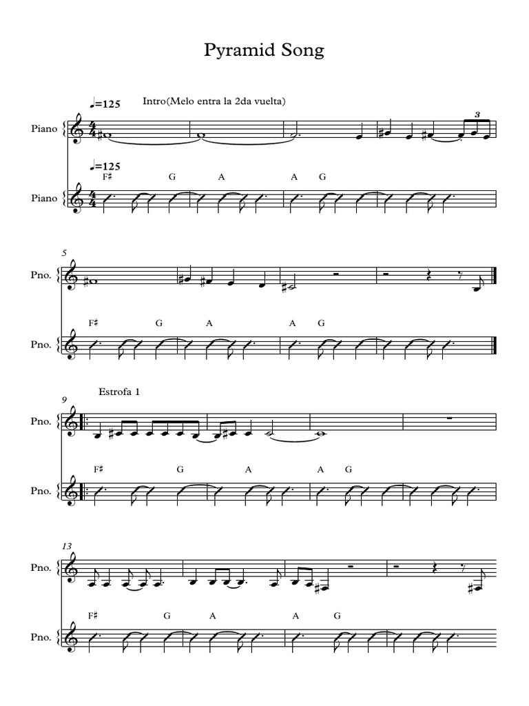 Pyramid Song - Partitura Completa | PDF