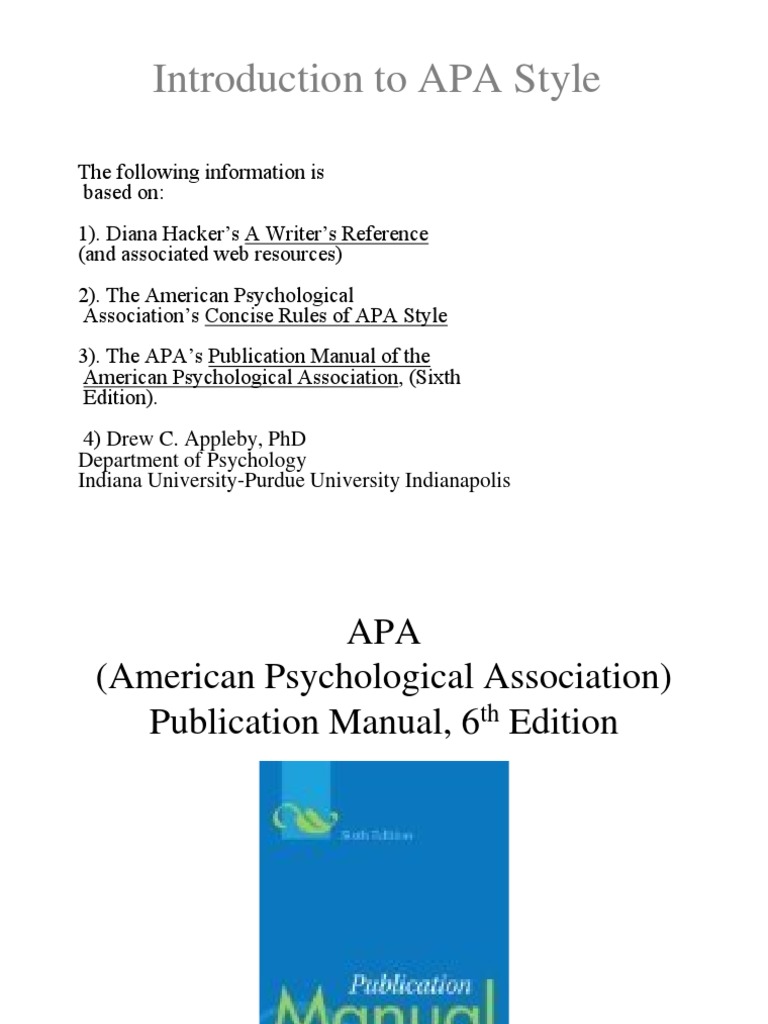 APA Style - Powerpoint Presentation | PDF | American Psychological ...