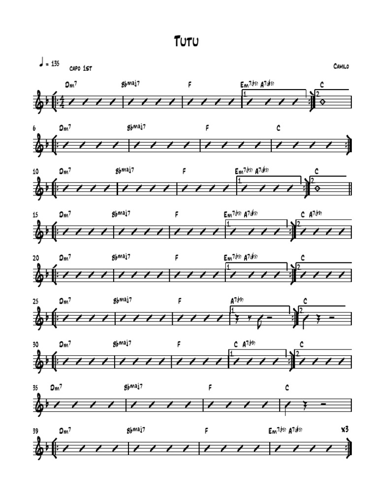 Tutu - Partitura Completa | PDF