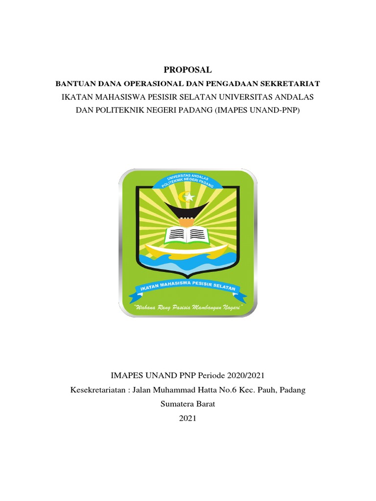 Proposal Bantuan Dana - Imapes Unand PNP | PDF