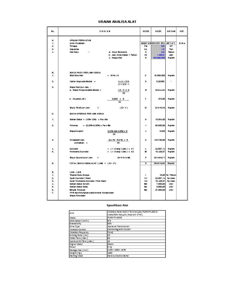 ANALISA ALAT BABY ROLLER (E.19.a) | PDF