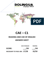 Answer Sheet CAE | PDF