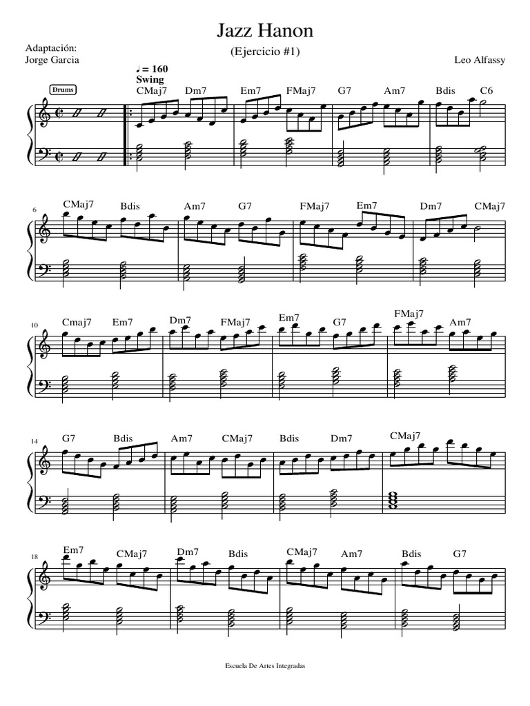 Jazz - Hanon (Ejercicio #1) | PDF
