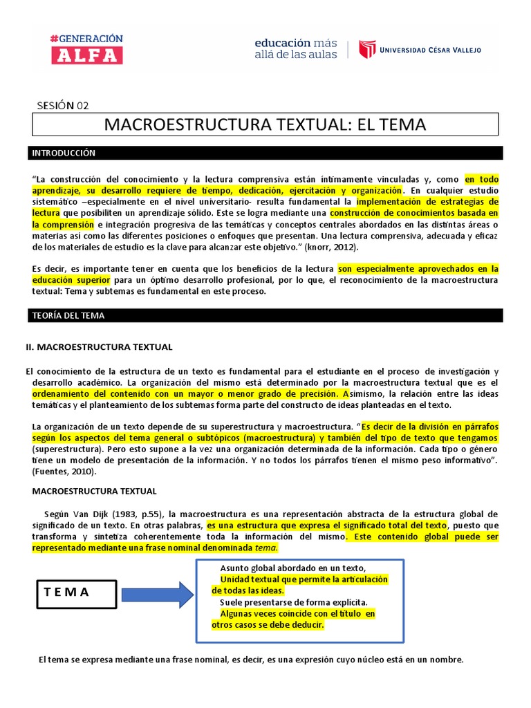 Macroestructura Textual - 02 | PDF | Inteligencia emocional | Verbo