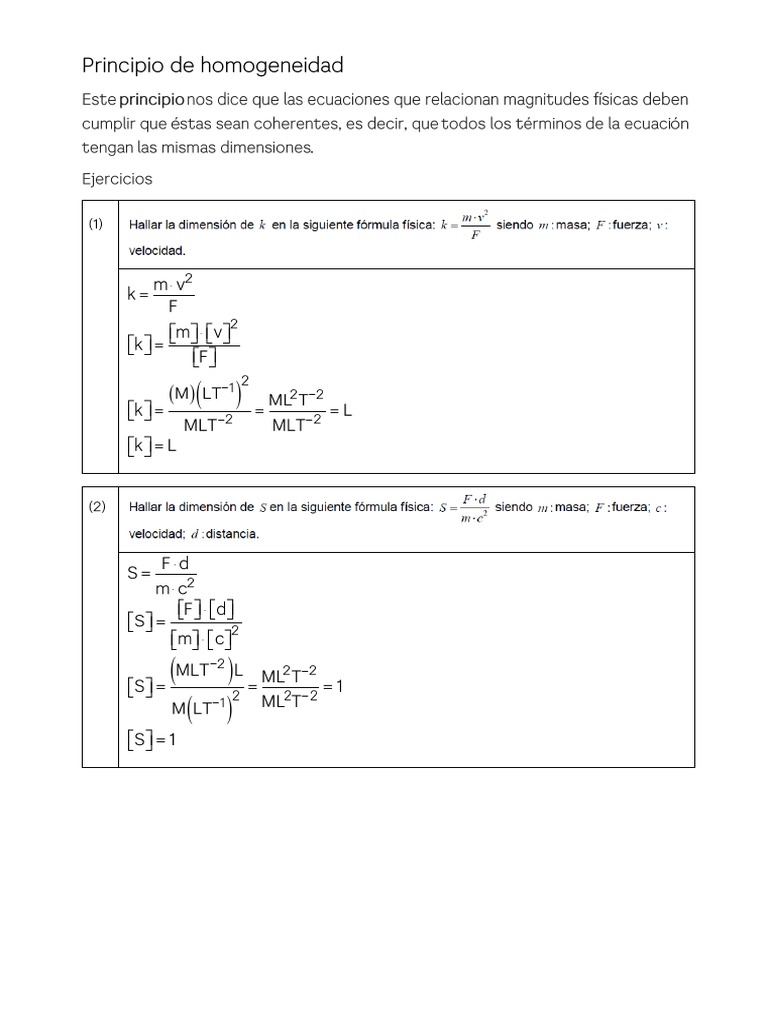 Ejercicios de Homogeneidad 02 | PDF