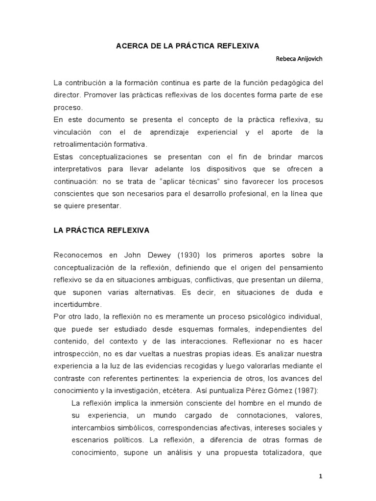 Práctica Reflexiva | PDF | Maestros | Experiencia