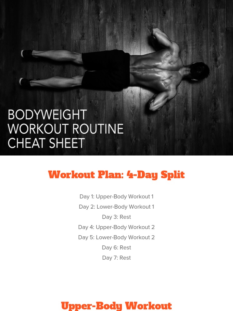 Bodyweight Workout Cheat Sheet | PDF