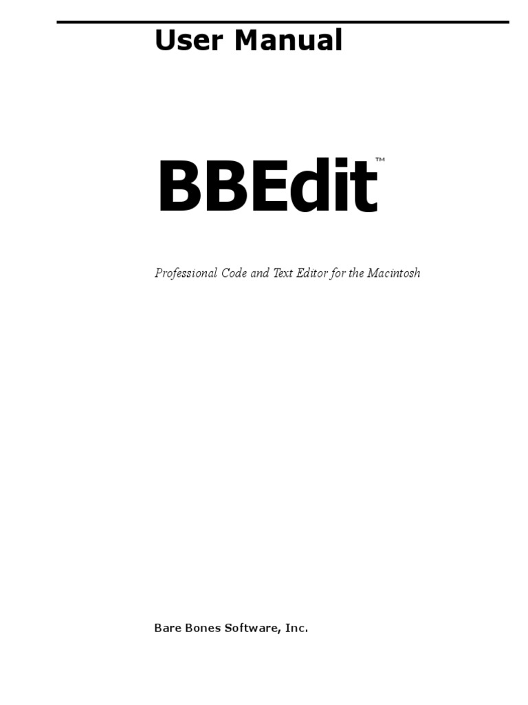 BBEdit 14.0 User Manual | PDF | Mac Os | Computer File