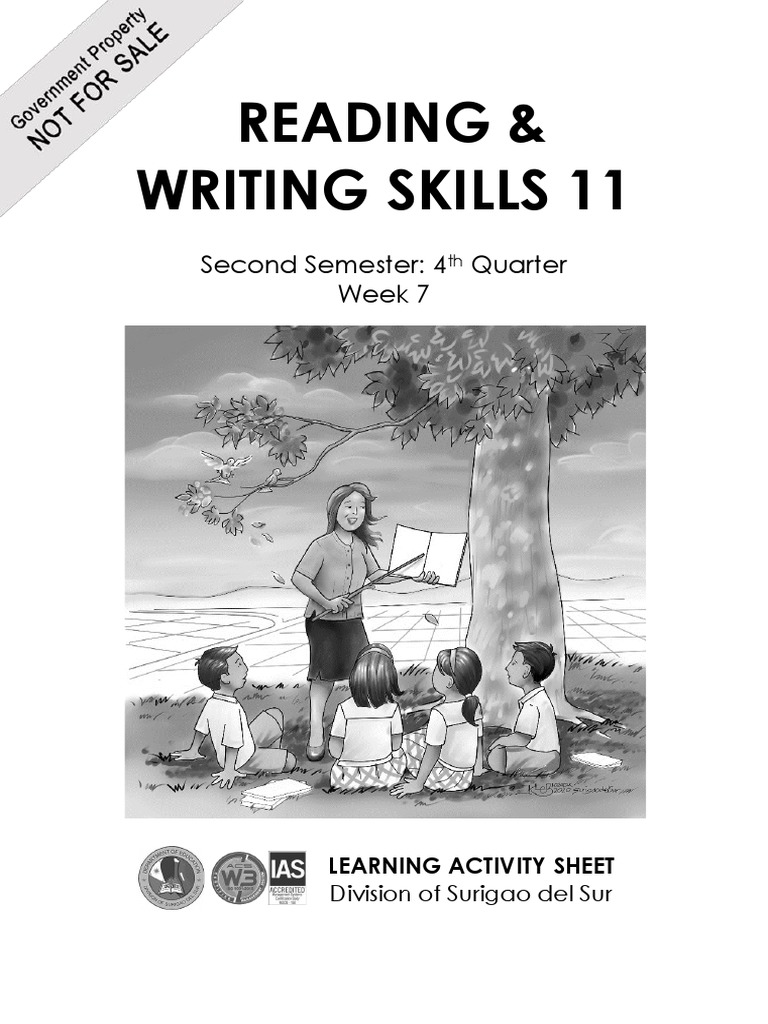 Reading & Writing Skills 11: Second Semester: 4 Quarter Week 7 | PDF ...