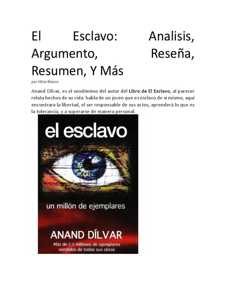 El Esclavo Resúmen 2 Descargar Gratis Pdf Amor Novelas