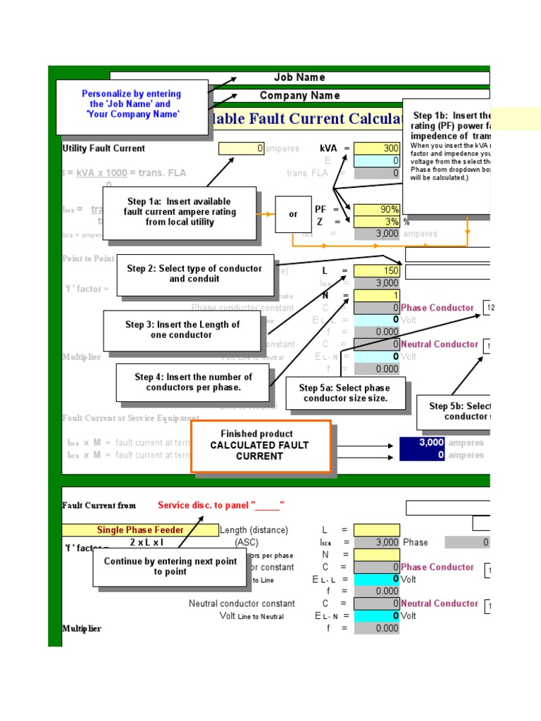 Available Fault Current Calculation Guide | PDF | Volt | Electric Power