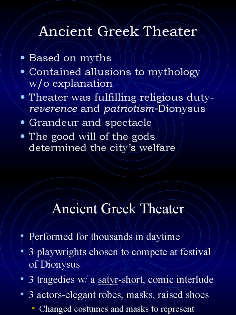 Characteristics of Ancient Greek Theater | PDF | Greek Tragedy | Theatre