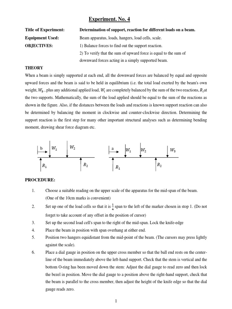 Experiment. No. 4: Title of Experiment Equipment Used | PDF | Torque ...