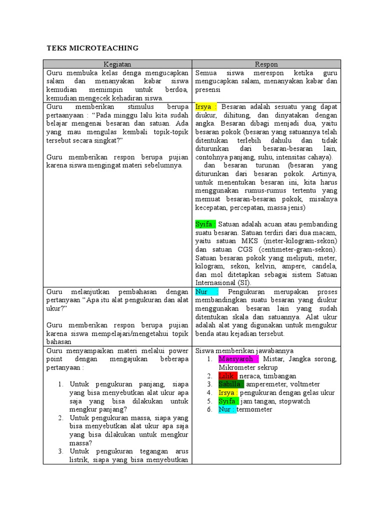 Teks Microteaching | PDF