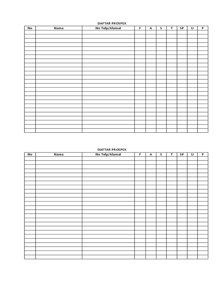 Daftar Prospek | PDF