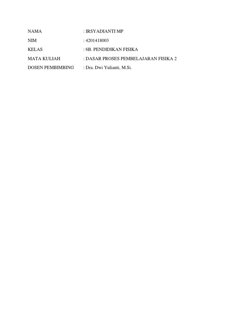 SILABUS - Teori Kinetik Gas - IRSYADIANTI MP - 4201418003 | PDF