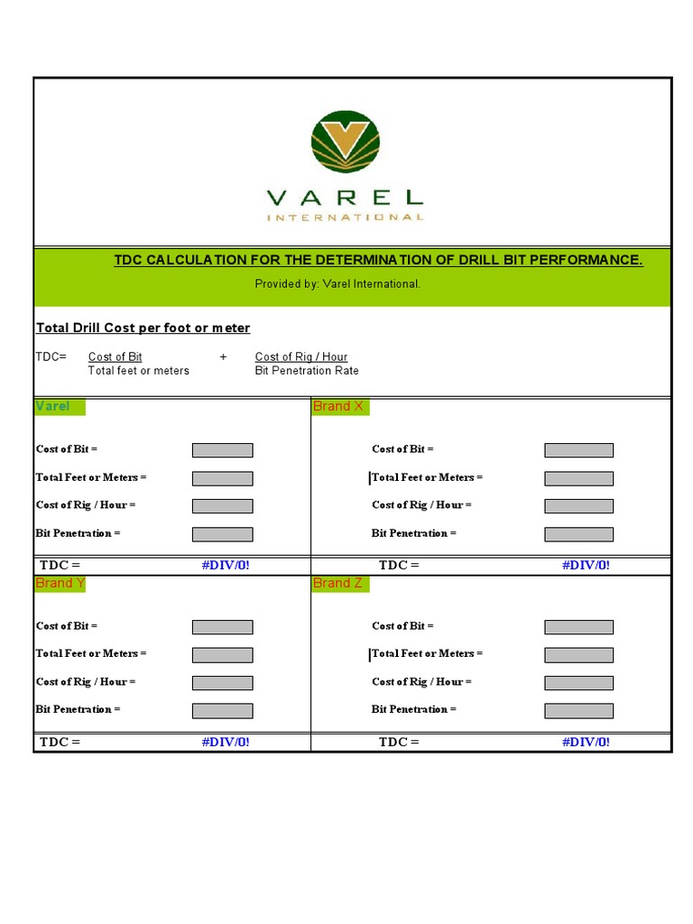 TDC Calculation For The Determination of Drill Bit Performance | PDF ...