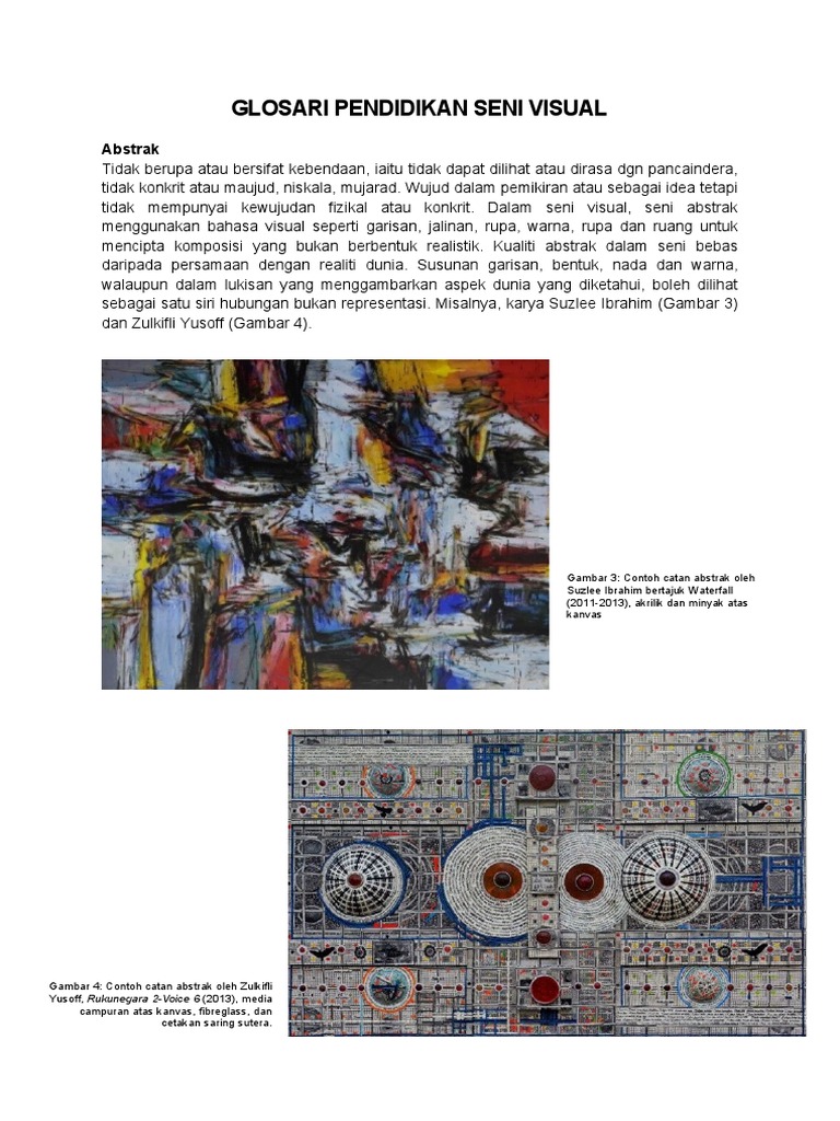Glosari Pendidikan Seni Visual Abstrak | PDF | Seni & Disiplin Bahasa ...