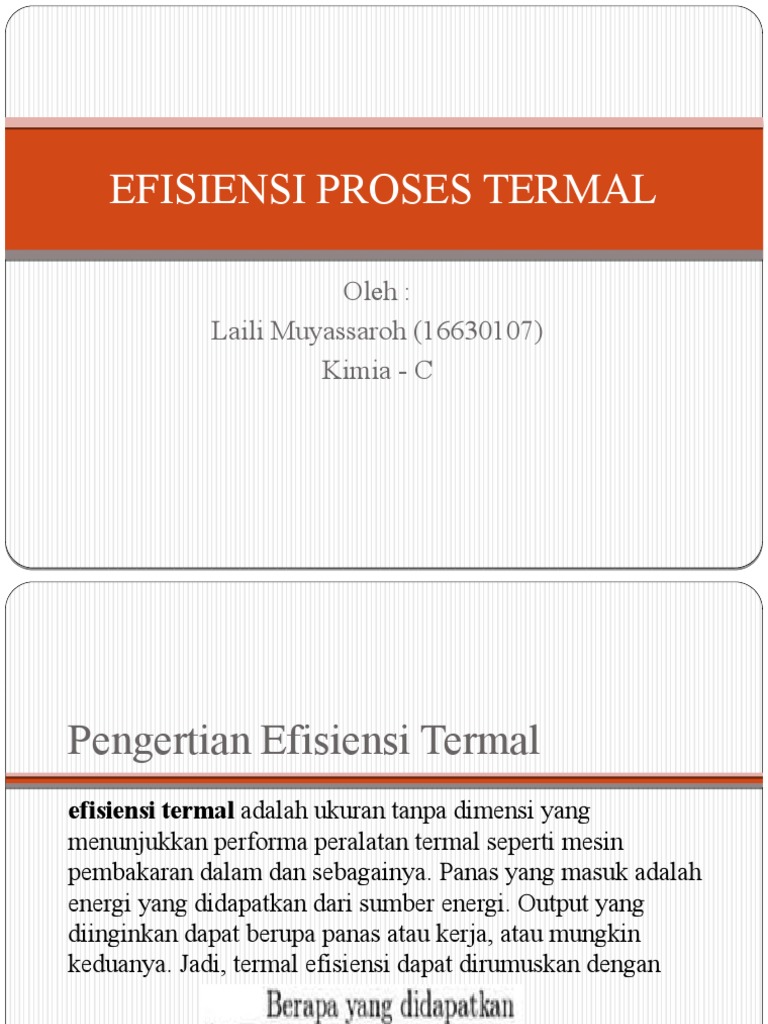 Efisiensi Proses Termal dan Mesin Kalor | PDF