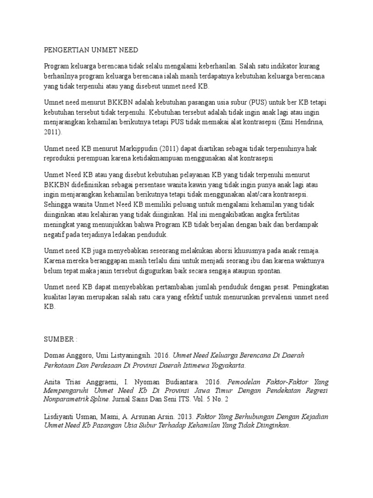 Pengertian Umnet Need | PDF | Kesehatan Holistik