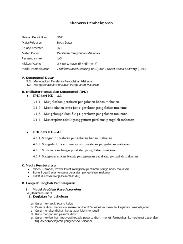 Skenario Pembelajaran | PDF