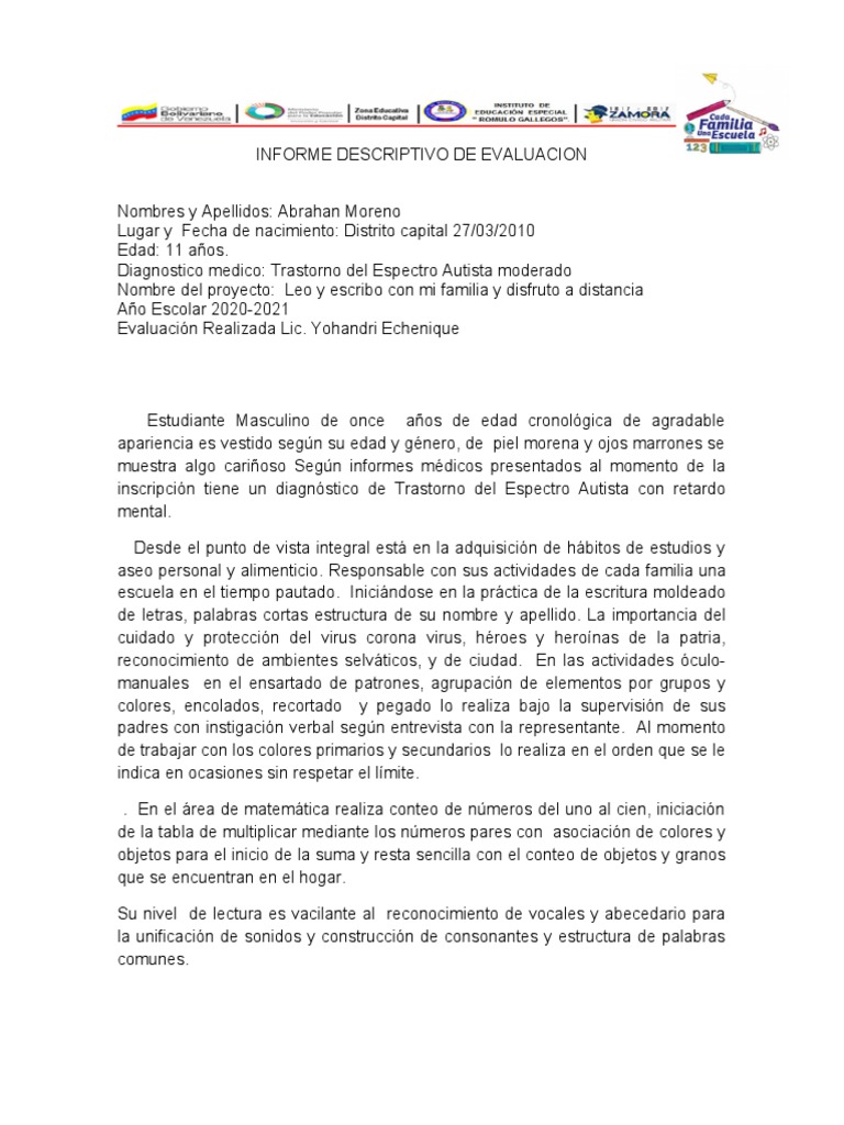 INFORME DESCRIPTIVO Abrahan | PDF