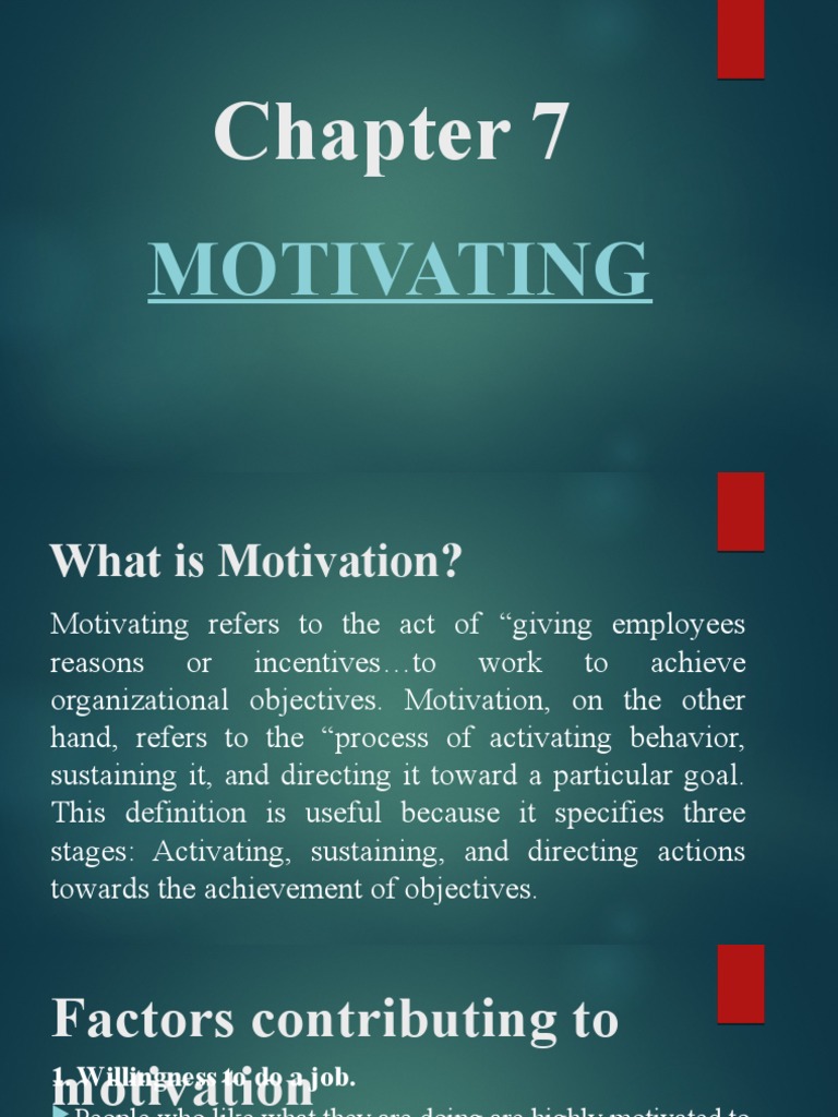 Chapter 7 Motivating Pdf Motivation Motivational