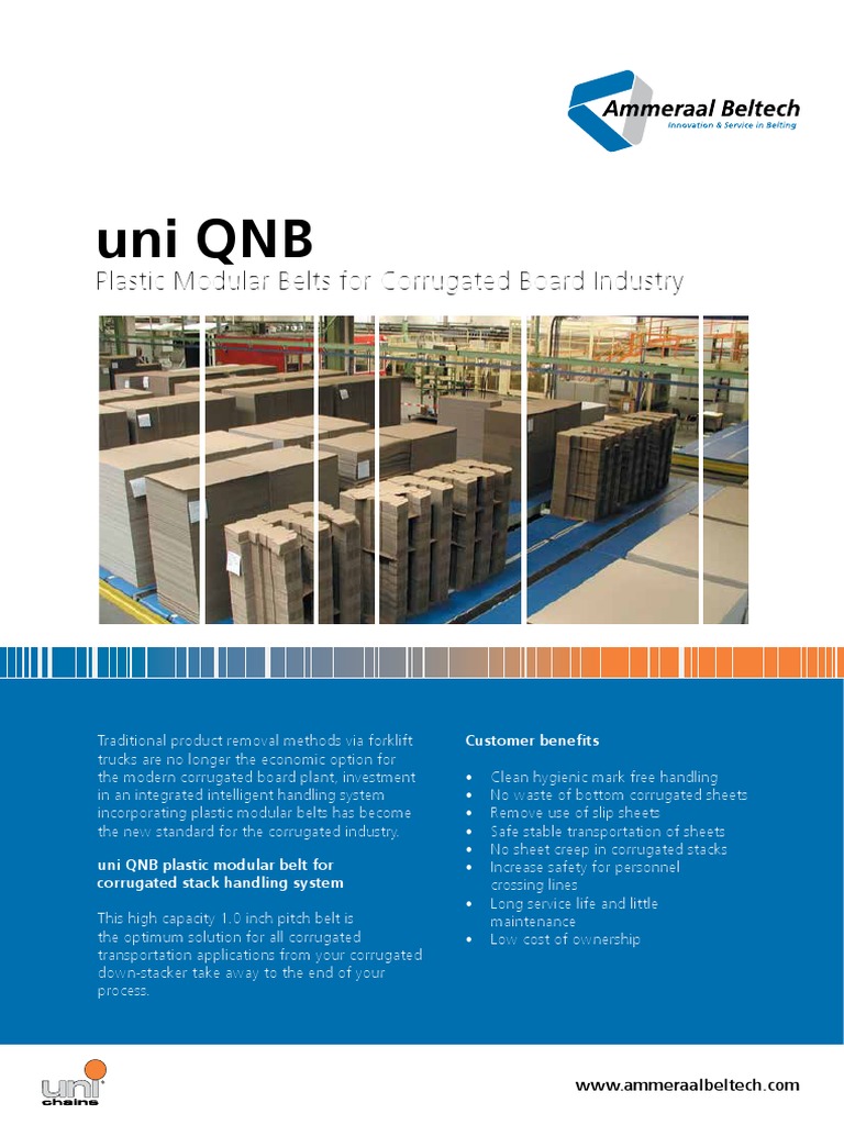 Uni QNB: Plastic Modular Belts For Corrugated Board Industry | PDF ...
