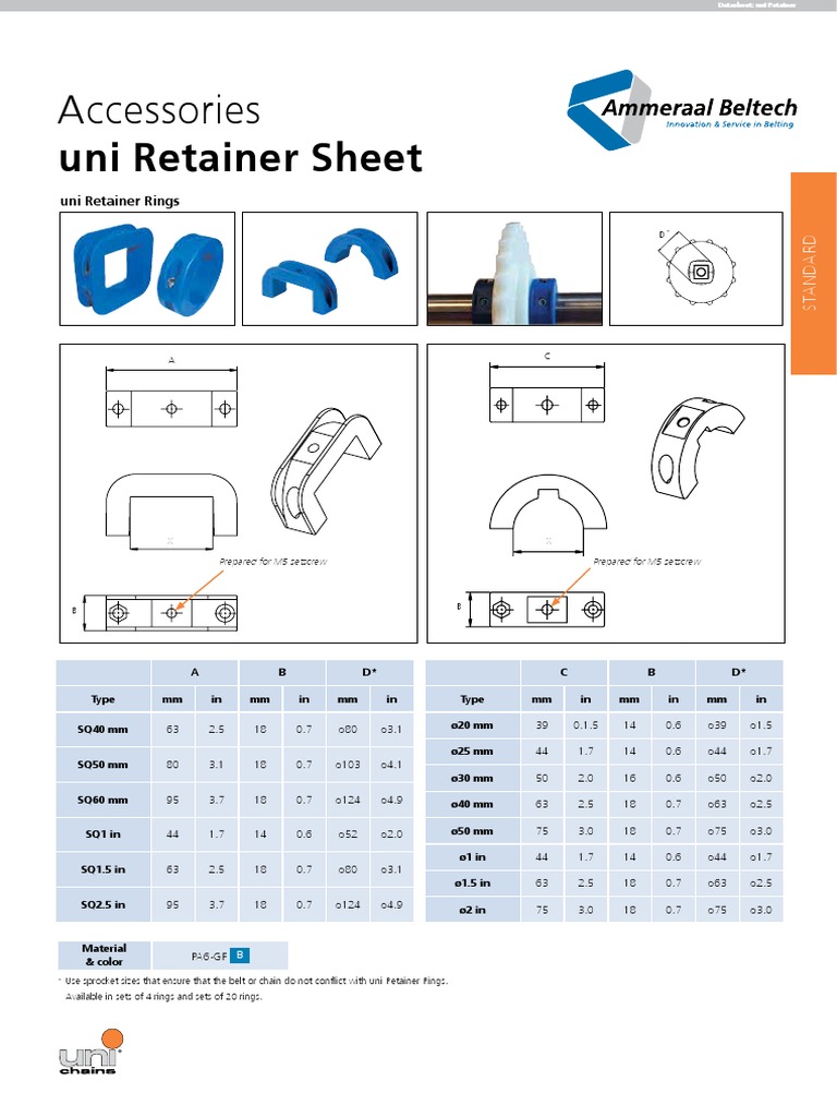 Uni Retainer Sheet: Accessories | PDF | Manufactured Goods
