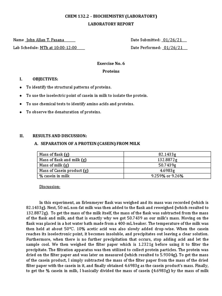 Laboratory Outline - Exercise 6 | PDF | Biomolecular Structure ...