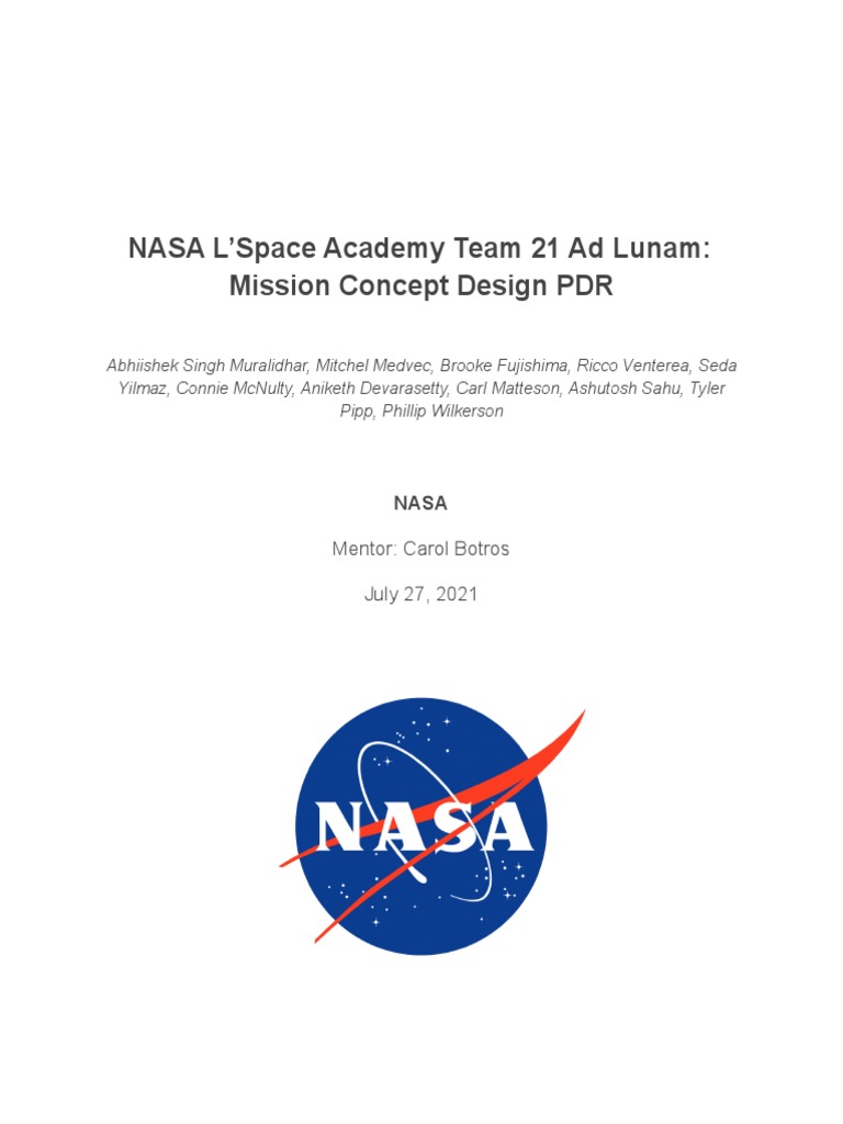 Preliminary Design Review - Ad Lunam Hopper | PDF | Moon | Spacecraft ...