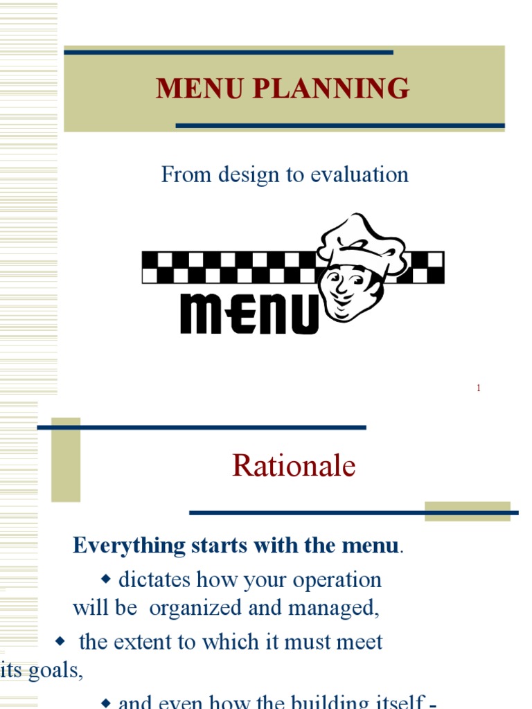 Part 3. Menu Design and Planning | PDF | Menu | Prices