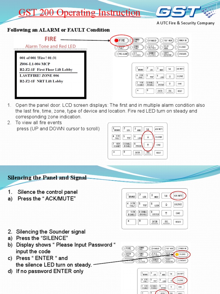 Operating Instructions for Responding to Alarm and Fault Conditions on ...
