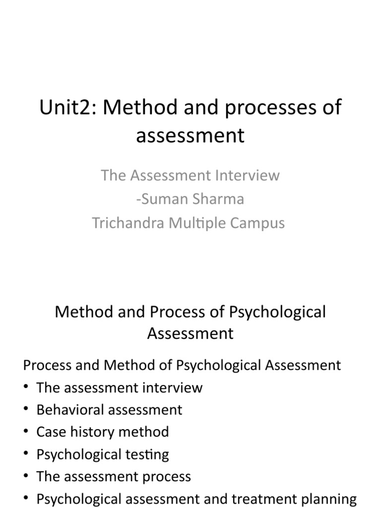 The Assessment Interview | PDF | Interview | Behaviour Therapy