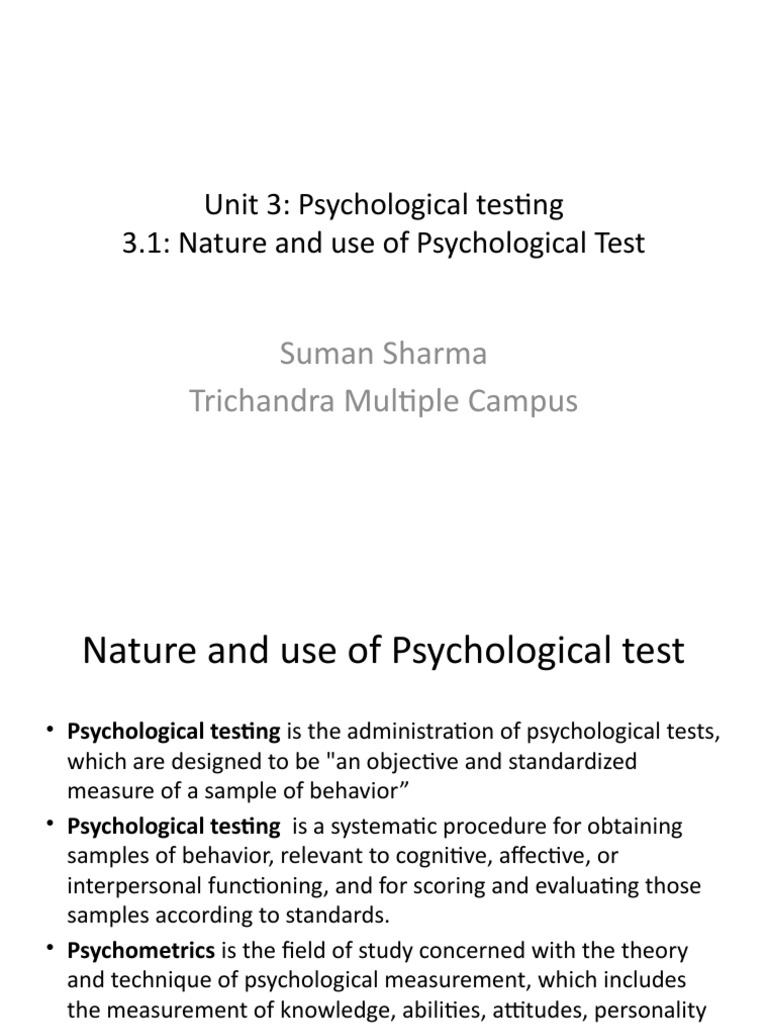 Assessment Psychology Testing | PDF | Validity (Statistics ...