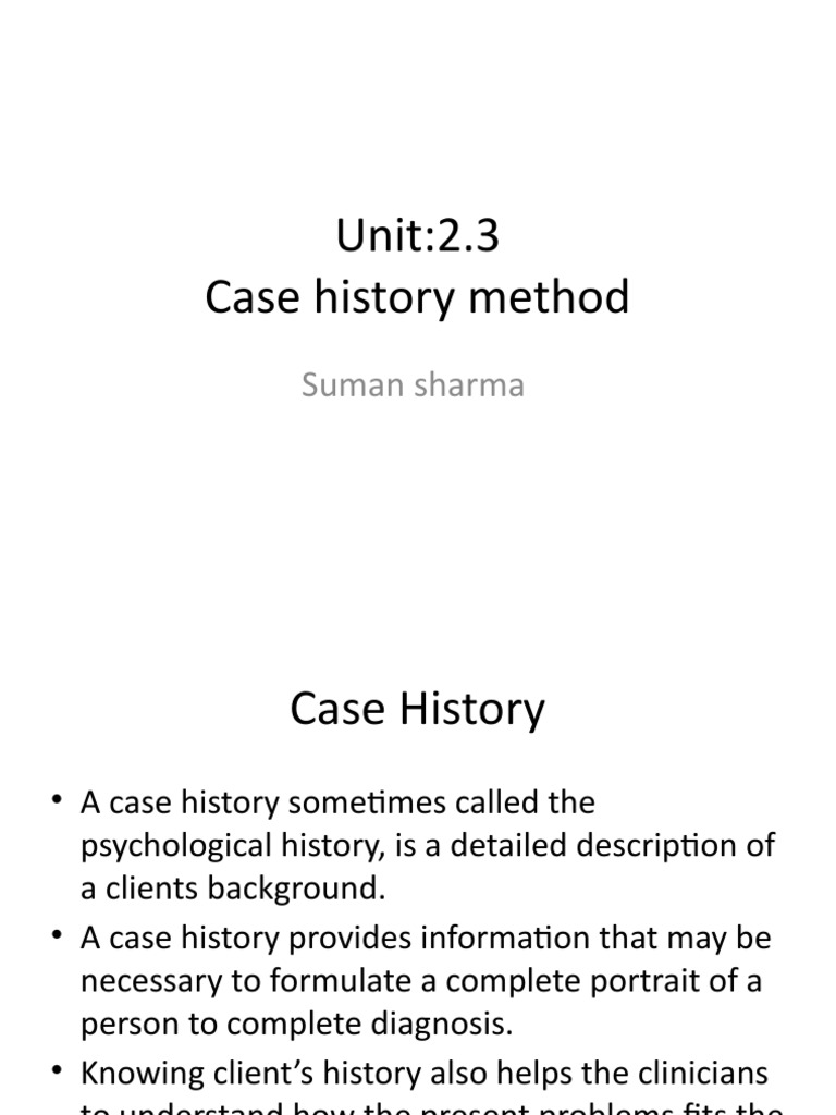 Case History, Assessment Process and Report | PDF | Psychotherapy ...
