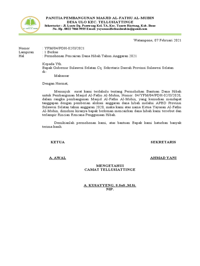 Surat Pencairan Dana 1 | PDF