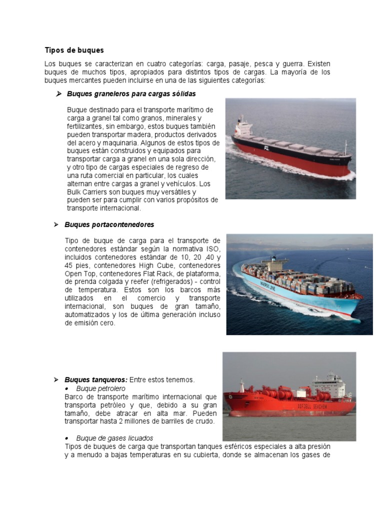 Clasificación de Tipos de Buques | PDF | Buques | Transportar