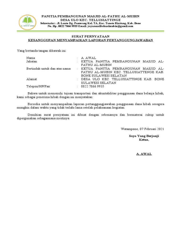 Surat Pencairan Dana 4 | PDF
