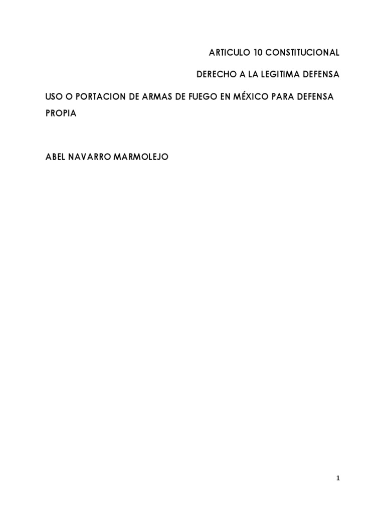 Derecho a Armas en México: Análisis | PDF | Derecho a mantener y portar ...