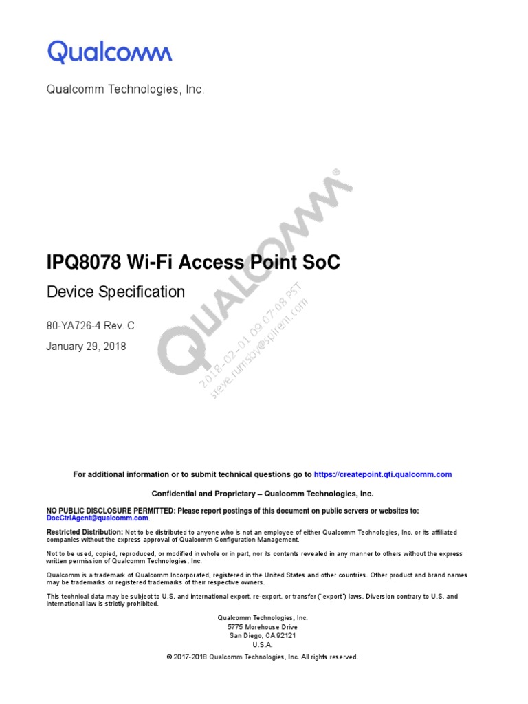Ipq 8078 0 772fcbga MT 02 0 | PDF | Computer Network | Wi Fi