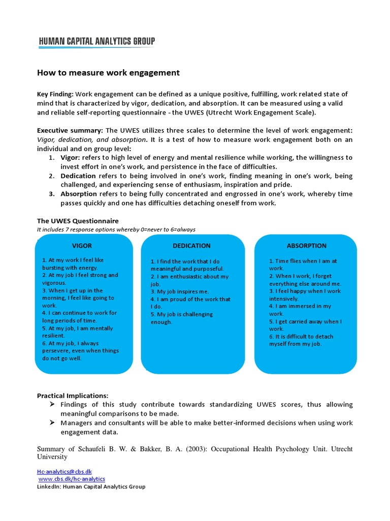 Utrecht Work Engagement Scale | PDF | Human Nature | Applied Psychology