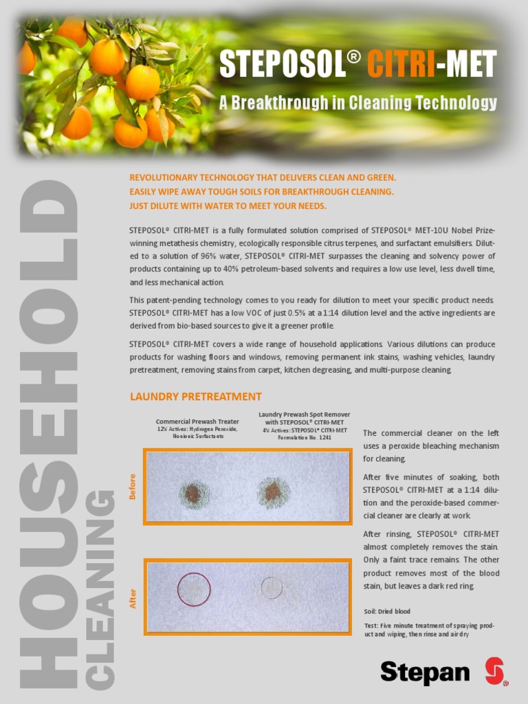STEPOSOL CITRI-MET Household Cleaning Application Guide v7 | PDF ...