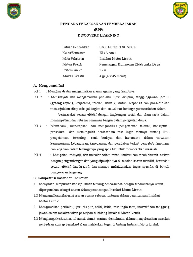RPP Xi - Iml Pertemuan 1-2 | PDF