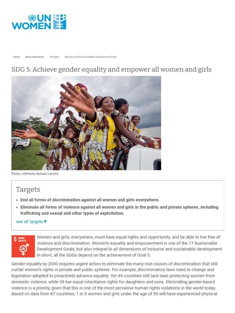 Achieving Gender Equality and Empowering Women: An Analysis of Targets ...