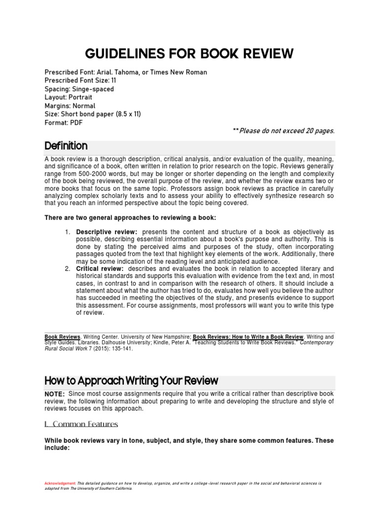 Book Review Guidelines | PDF | Books | Cognition